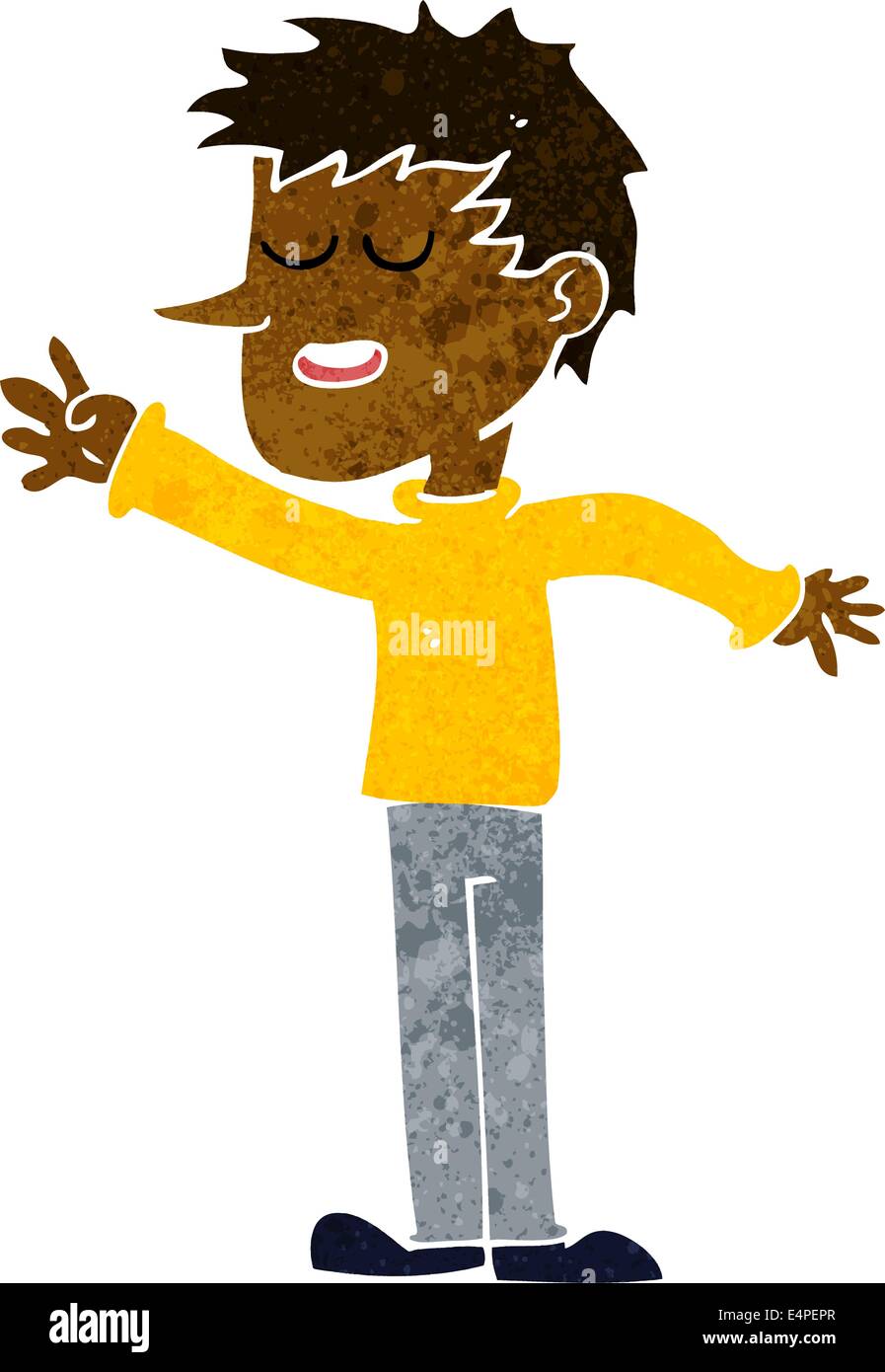 cartoon happy man reaching Stock Vector Image & Art - Alamy