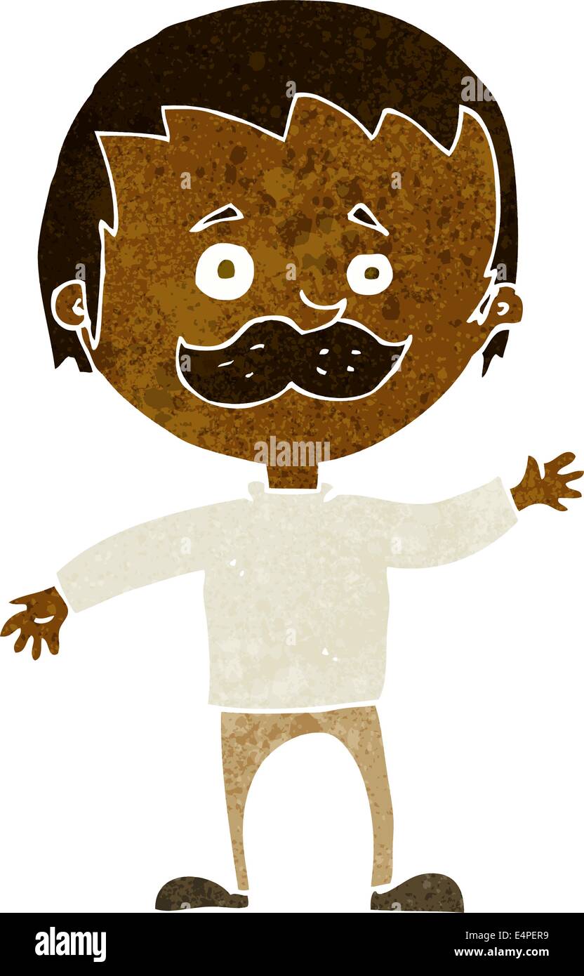 cartoon man with mustache waving Stock Vector Image & Art - Alamy