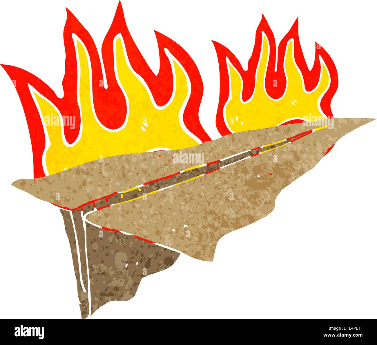 cartoon burning paper aeroplane Stock Vector Image & Art - Alamy