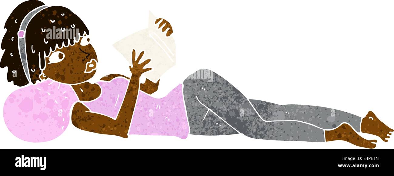 cartoon pretty woman reading book Stock Vector Image & Art - Alamy