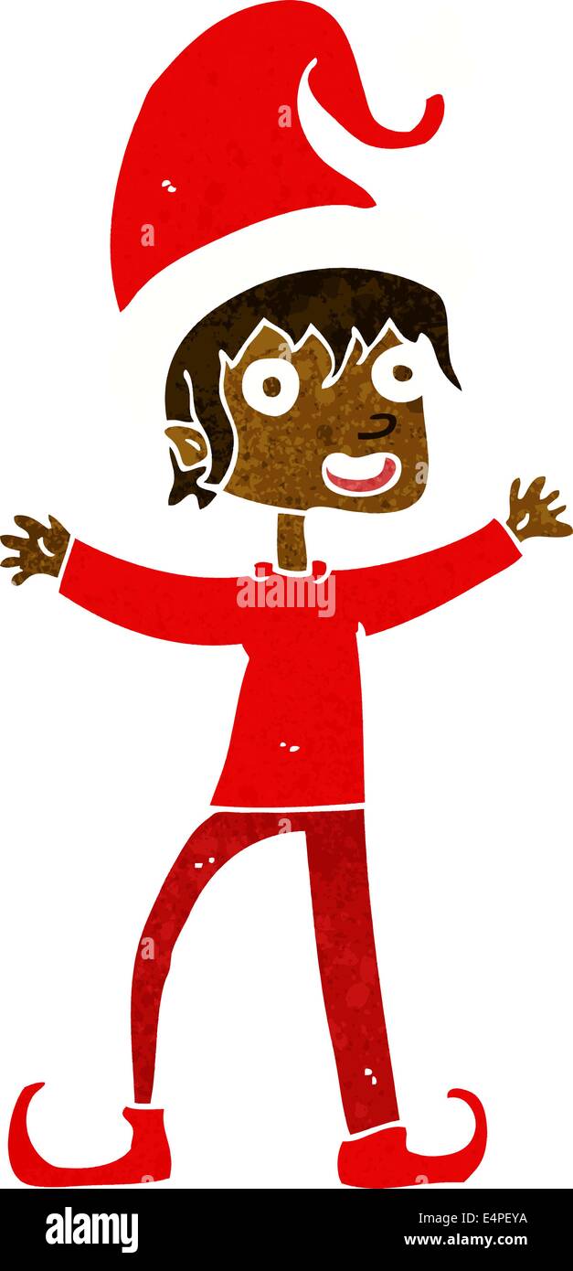 cartoon excited christmas elf Stock Vector Image & Art - Alamy