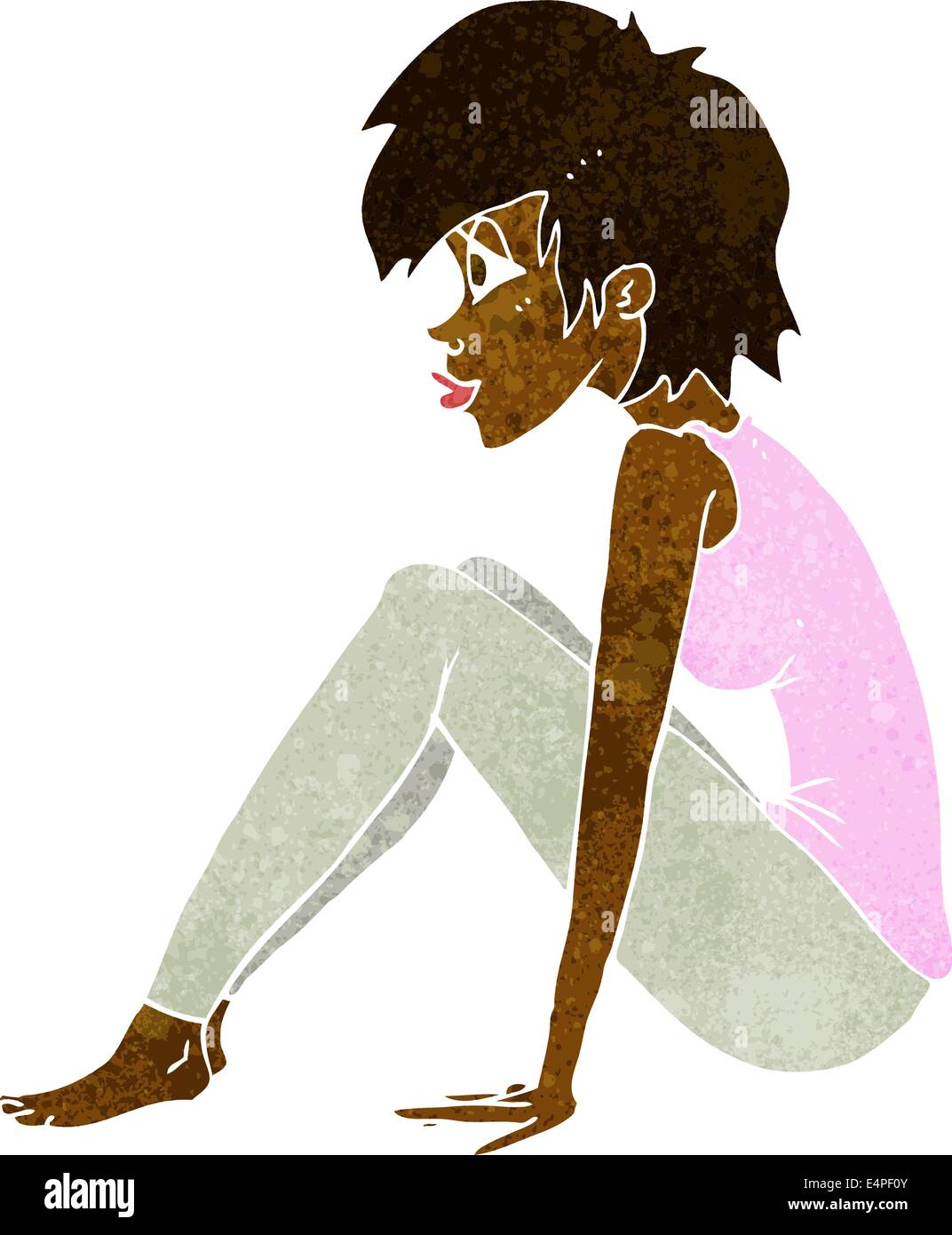 cartoon woman sitting Stock Vector Image & Art - Alamy