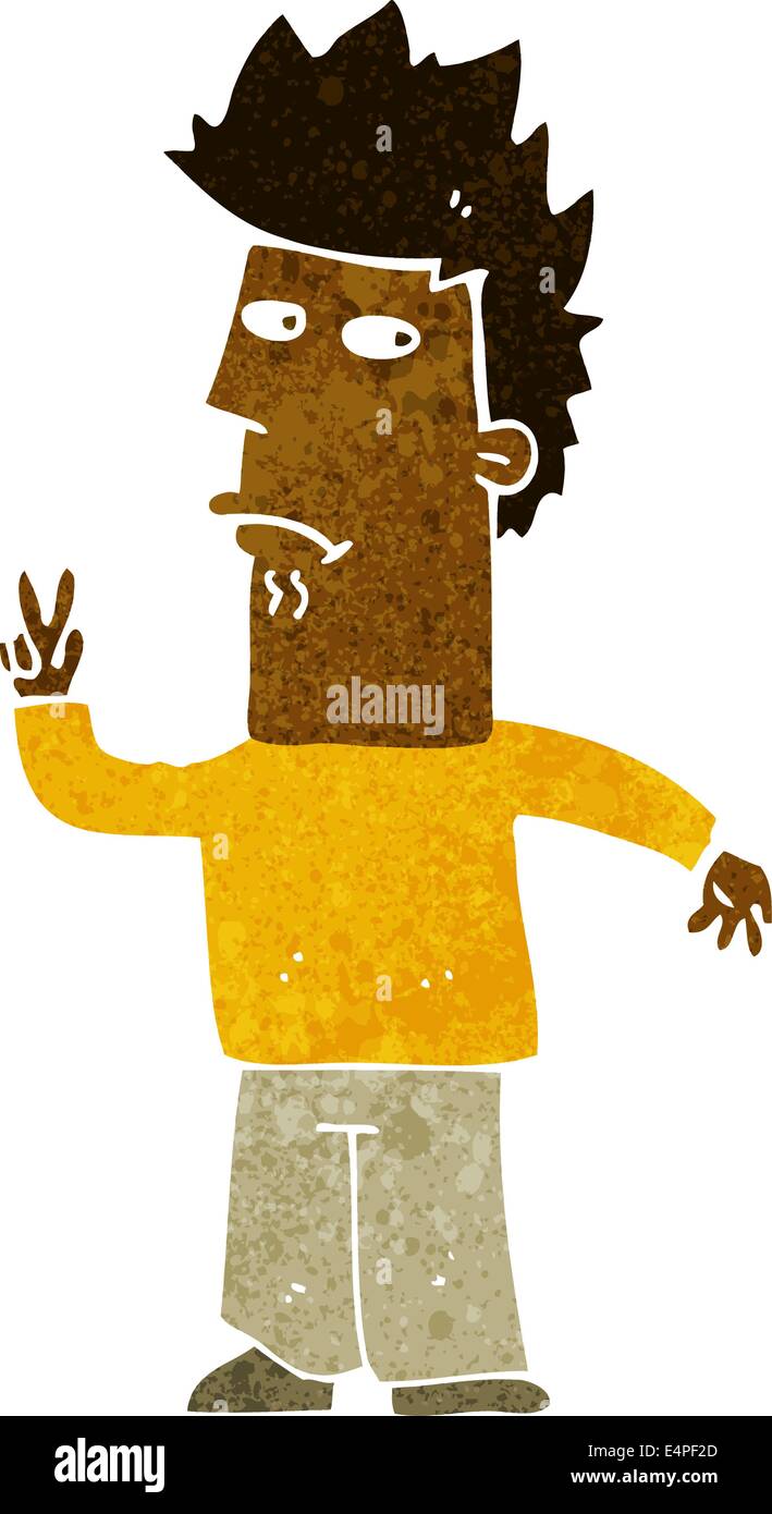 cartoon man giving peace sign Stock Vector Image & Art - Alamy