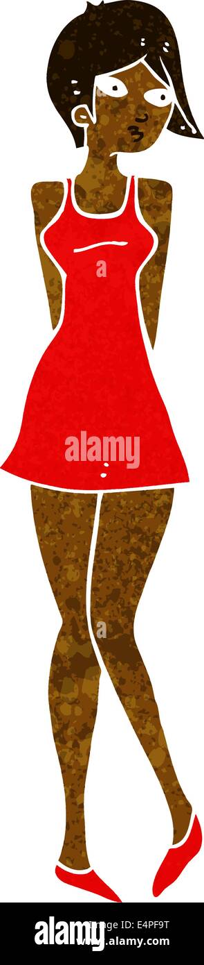 cartoon pretty woman in dress Stock Vector Image & Art - Alamy