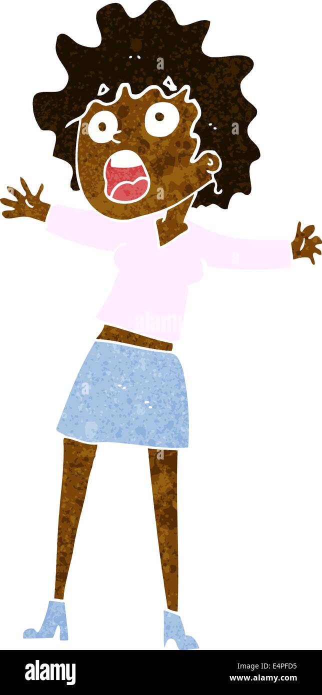 cartoon frightened woman Stock Vector Image & Art - Alamy