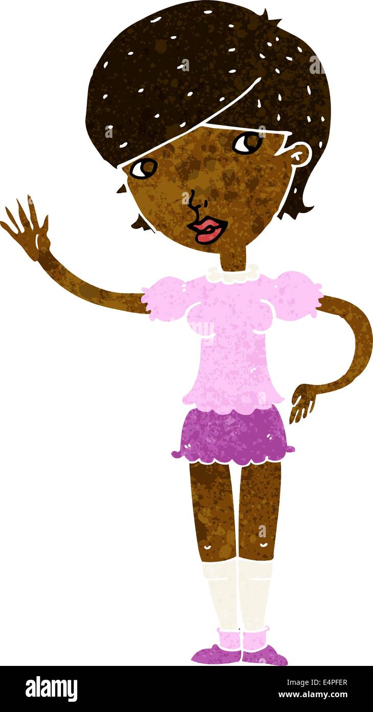 cartoon girl waving Stock Vector Image & Art - Alamy