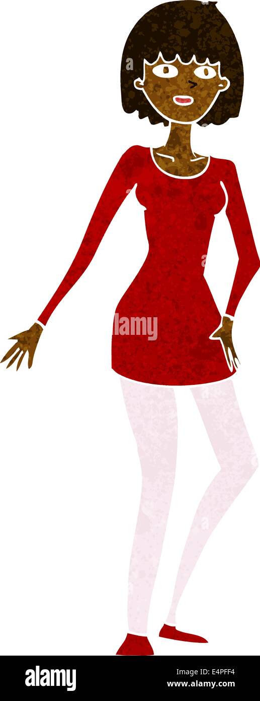 cartoon woman in dress Stock Vector Image & Art - Alamy