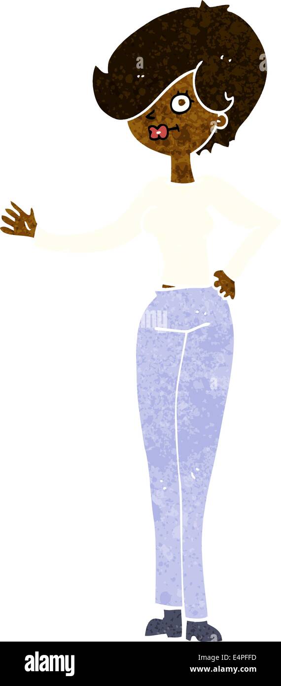 cartoon woman waving Stock Vector Image & Art - Alamy