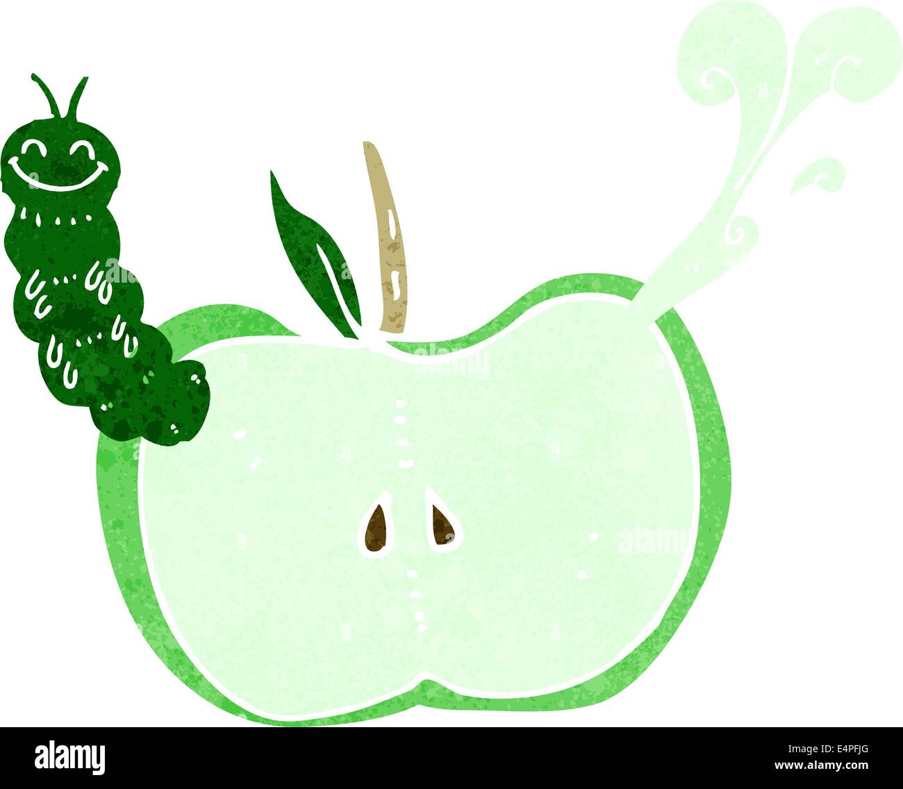 cartoon apple with bug Stock Vector Image & Art - Alamy