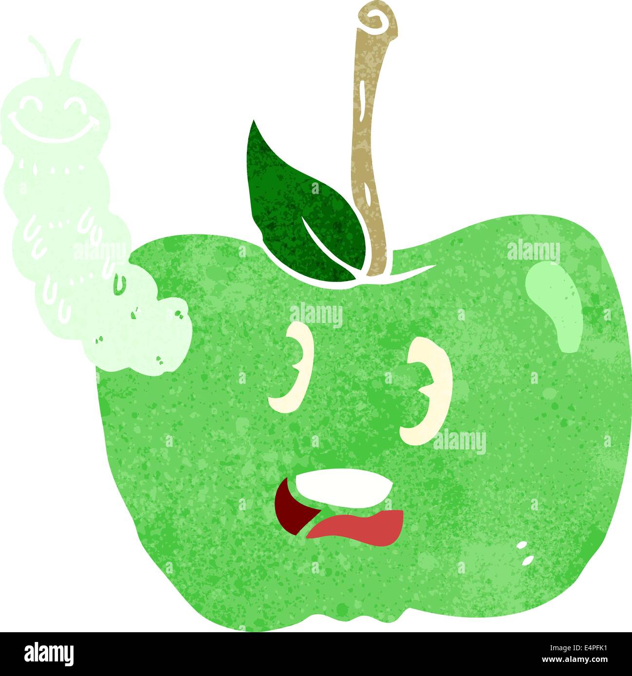 cartoon apple with bug Stock Vector Image & Art - Alamy