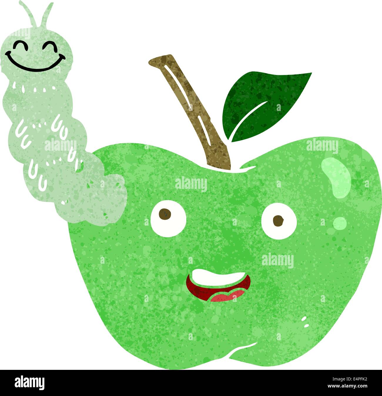 cartoon apple with bug Stock Vector Image & Art - Alamy