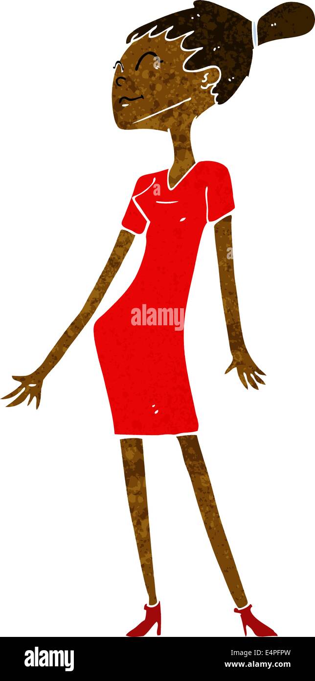 cartoon woman in dress Stock Vector Image & Art - Alamy