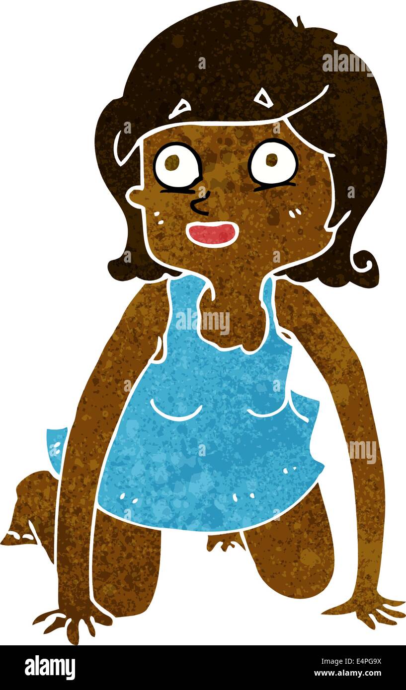 cartoon woman on all fours Stock Vector Image & Art - Alamy