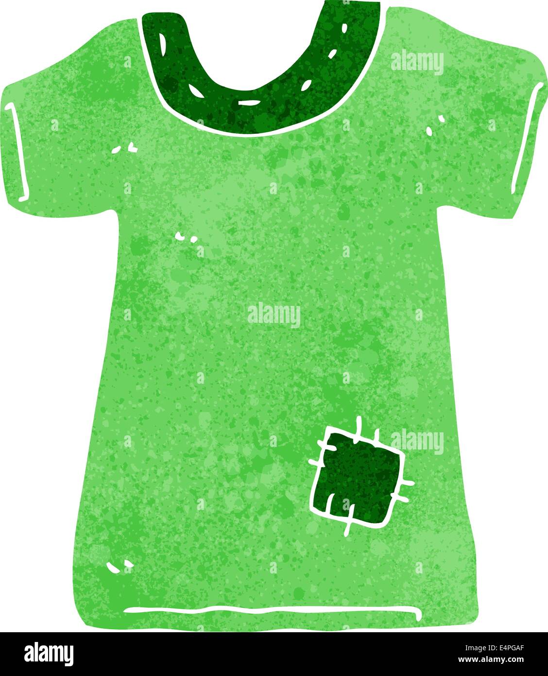 cartoon patched old tee shirt Stock Vector Image & Art - Alamy
