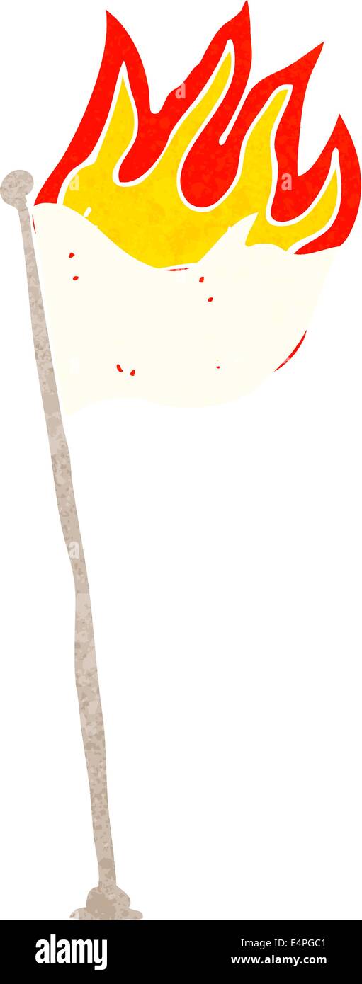 cartoon burning flag on pole Stock Vector Image & Art - Alamy