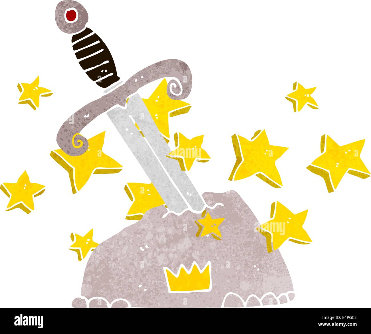 cartoon magical sword in stone Stock Vector Image & Art - Alamy