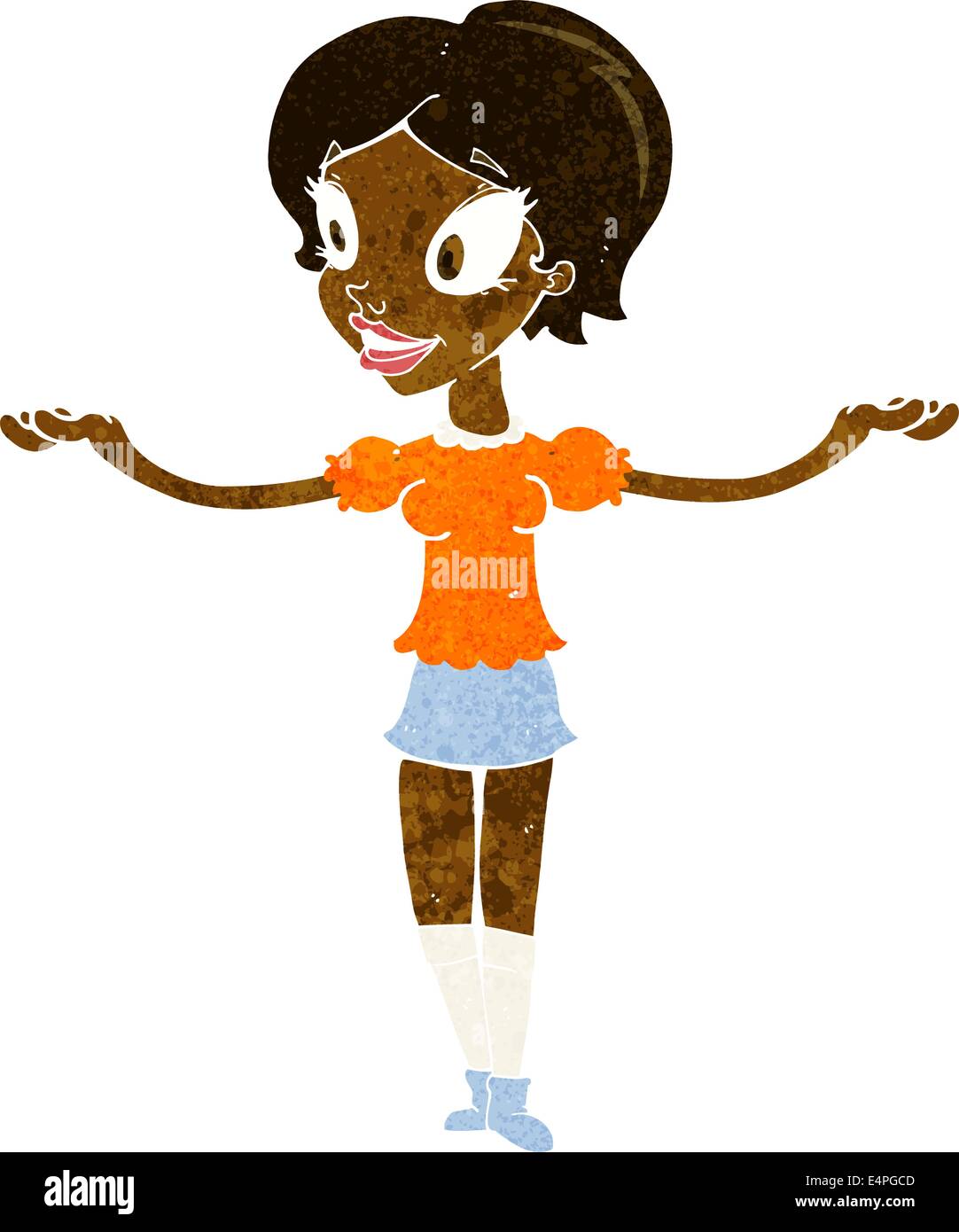 Cartoon woman arms wide hi-res stock photography and images - Alamy