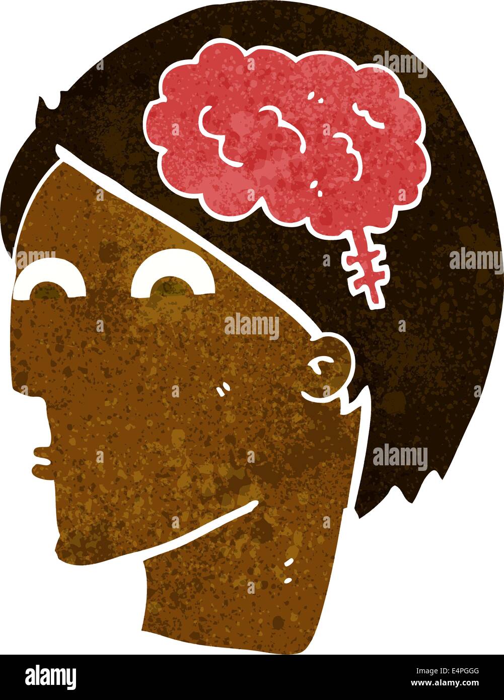 cartoon head with brain symbol Stock Vector Image & Art - Alamy