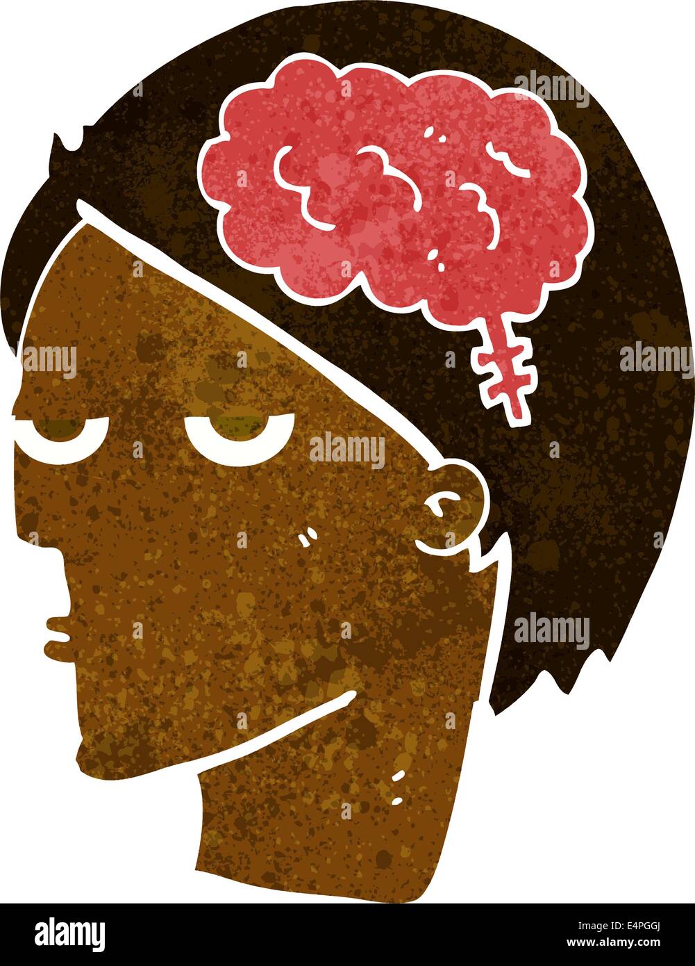cartoon head with brain symbol Stock Vector Image & Art - Alamy