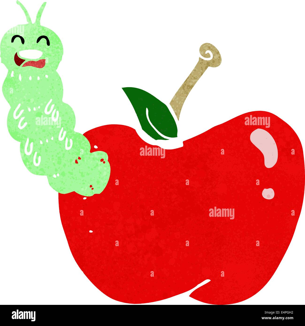 cartoon bug eating apple Stock Vector Image & Art - Alamy