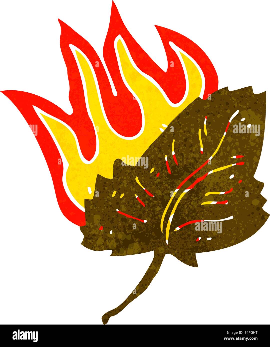cartoon burning dry leaf symbol Stock Vector Image & Art - Alamy