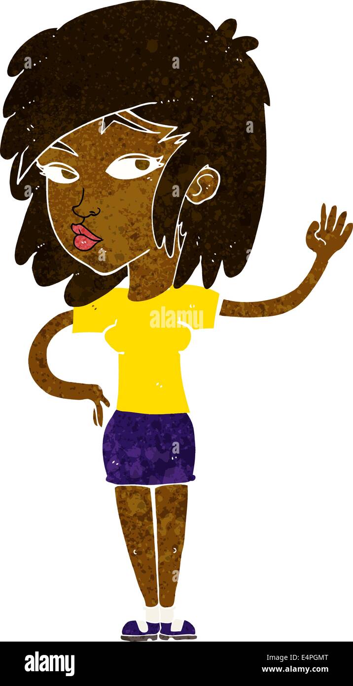 cartoon pretty woman waving Stock Vector Image & Art - Alamy