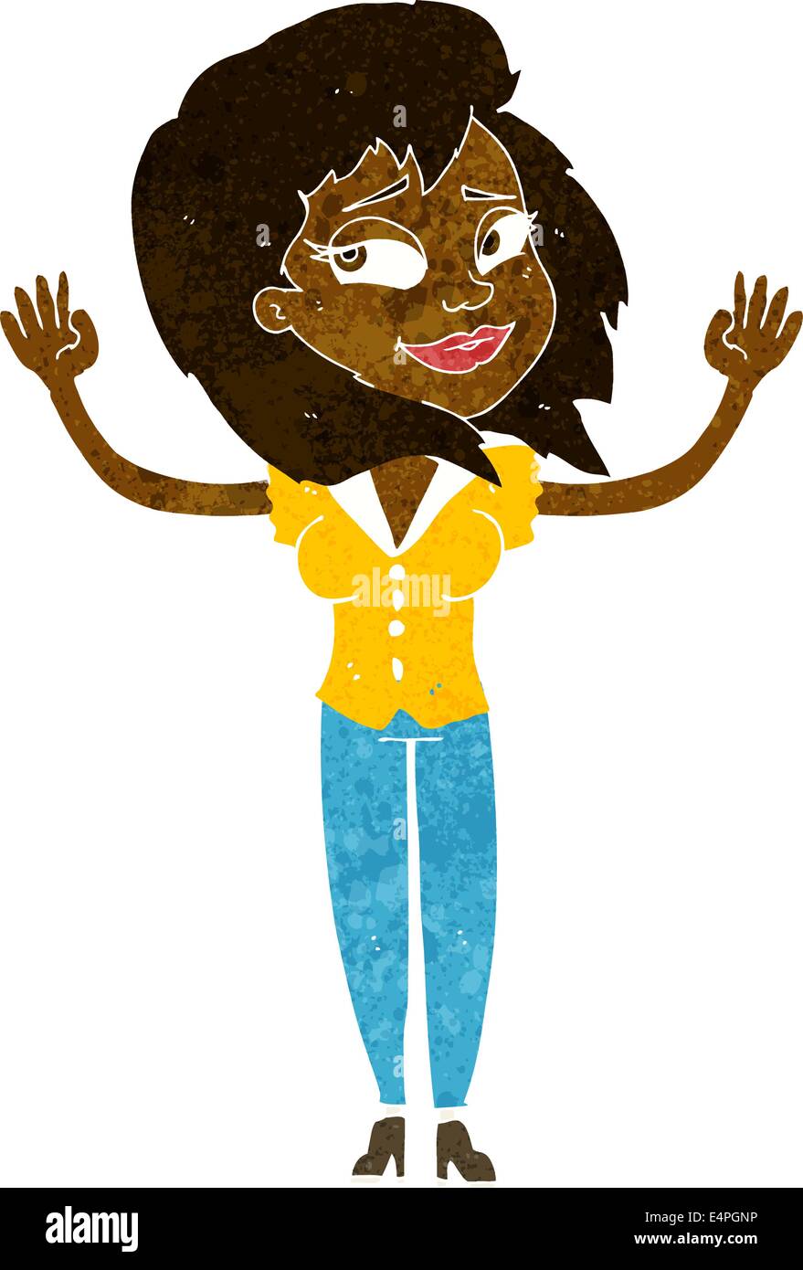 cartoon woman giving up Stock Vector Image & Art - Alamy
