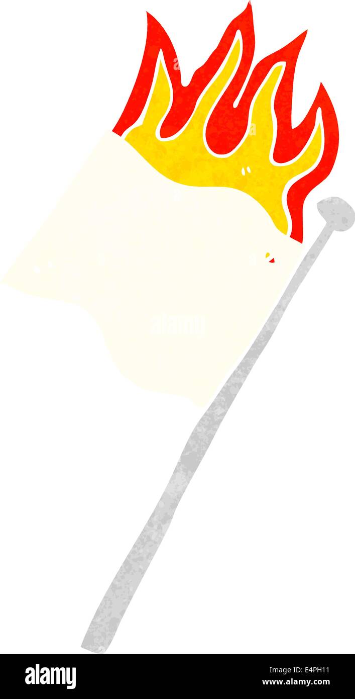 cartoon burning white flag Stock Vector Image & Art - Alamy