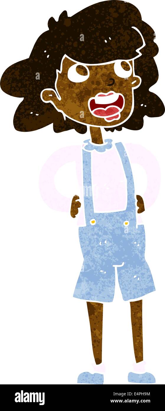 cartoon woman in dungarees Stock Vector Image & Art - Alamy