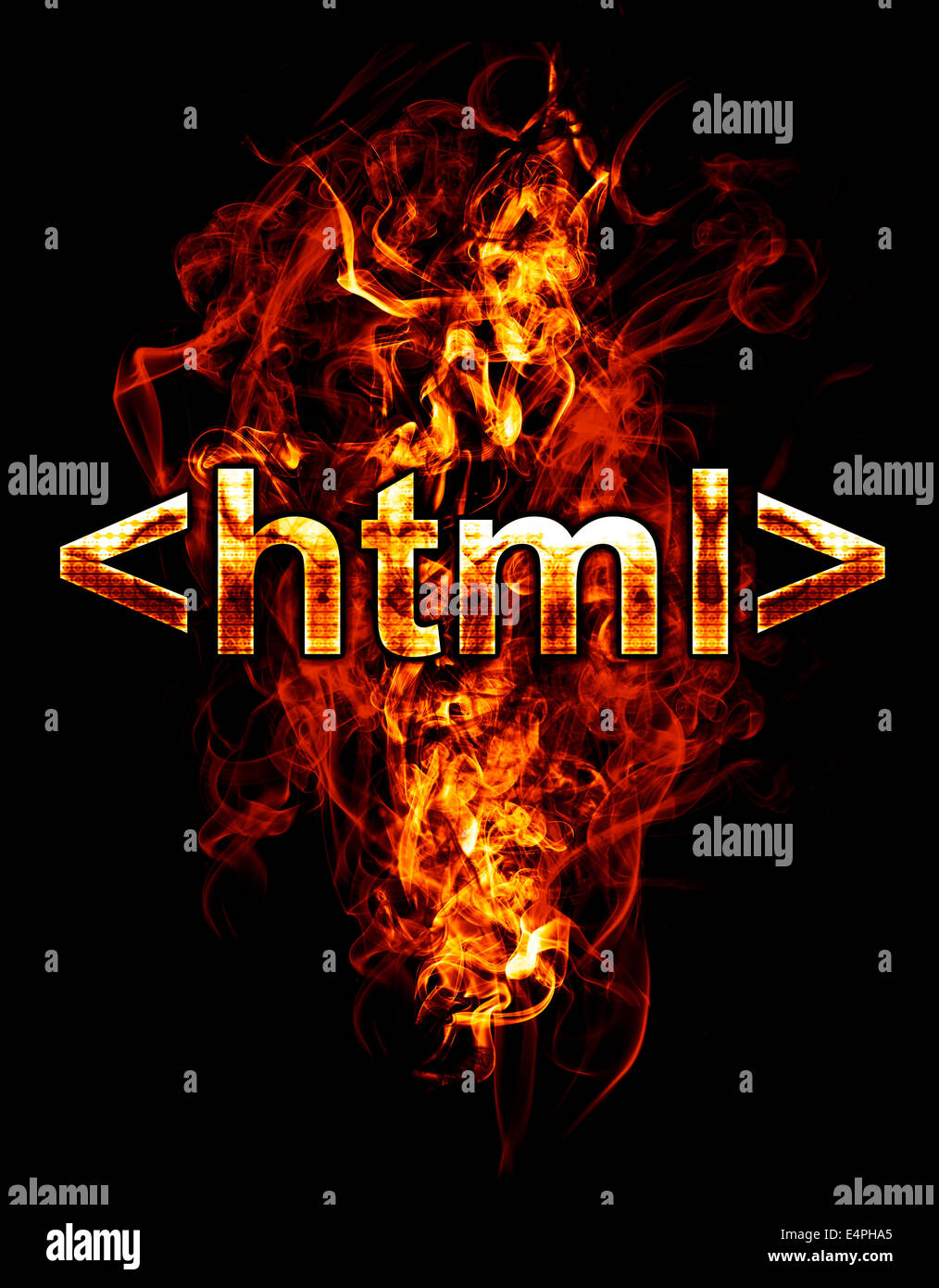 html, illustration of number with chrome effects and red fire on black ...