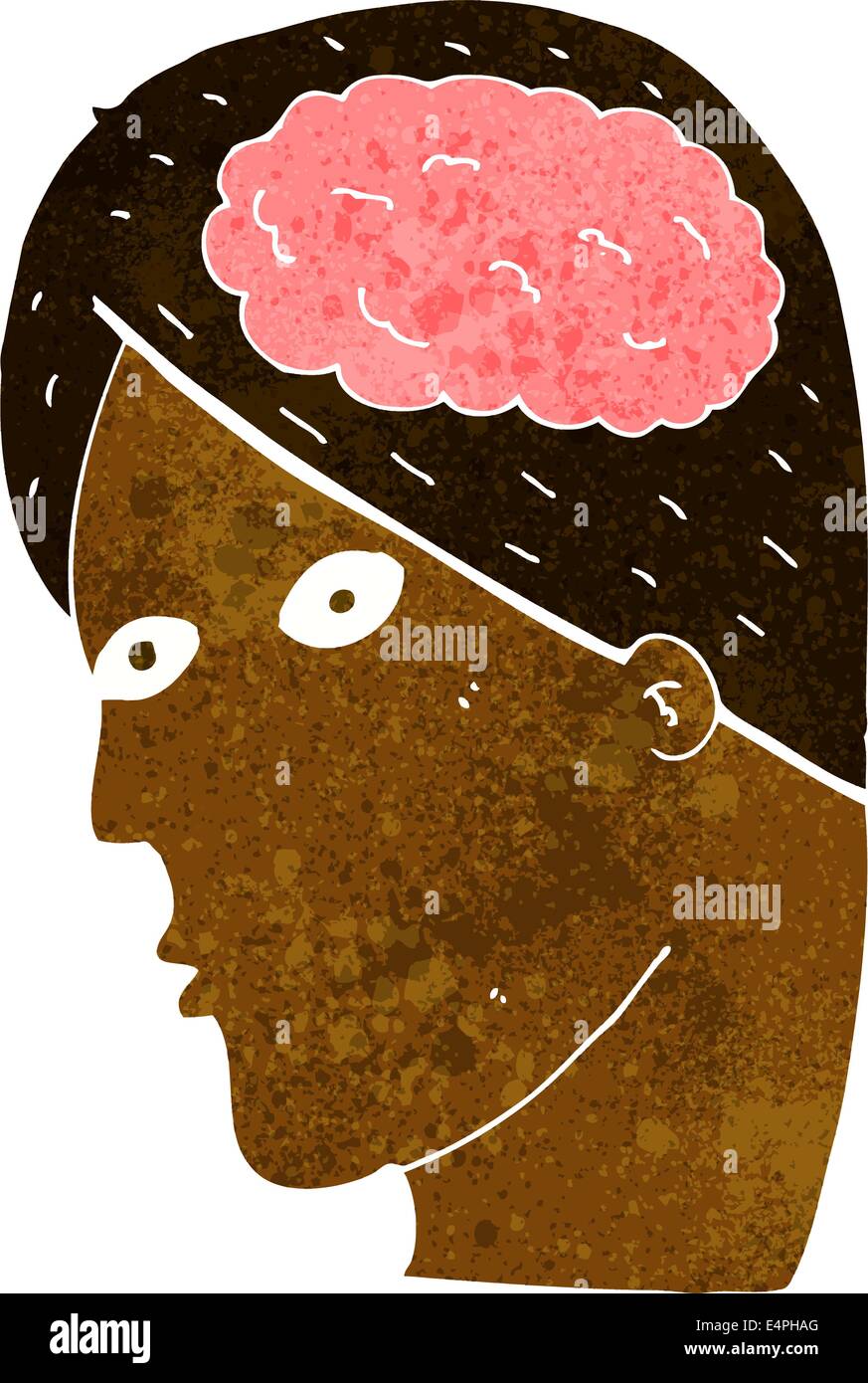 cartoon head with brain symbol Stock Vector Image & Art - Alamy