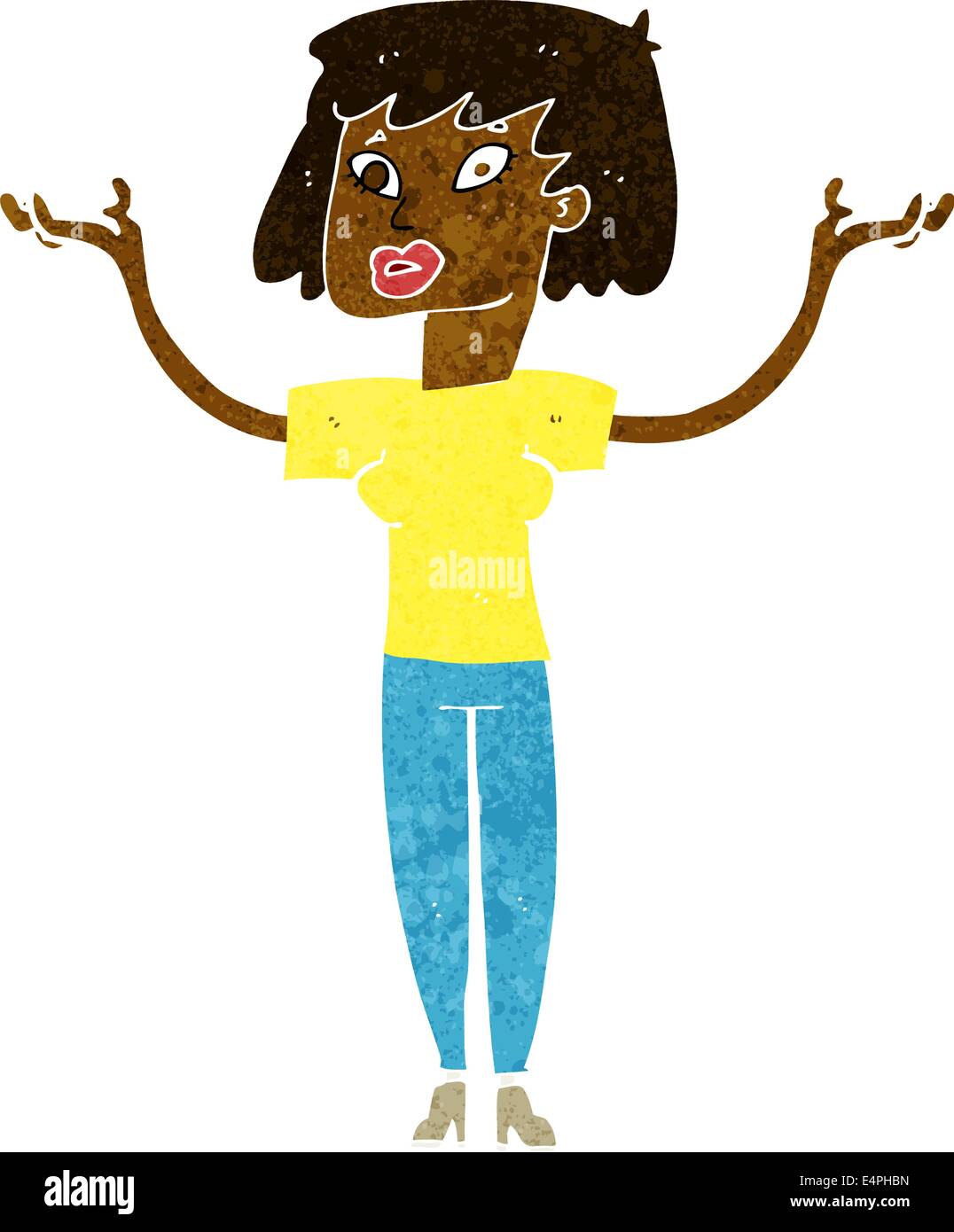 cartoon woman holding up hands Stock Vector Image & Art - Alamy