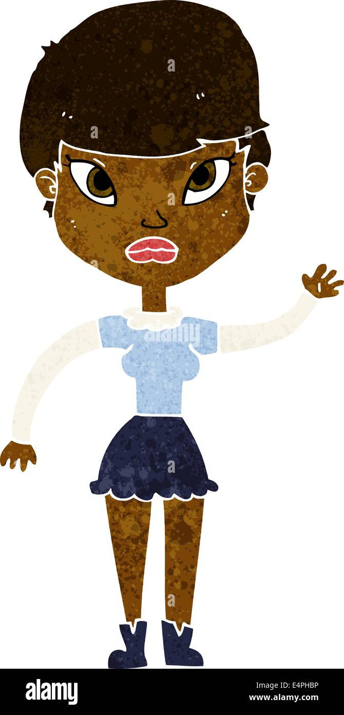 cartoon woman waving Stock Vector Image & Art - Alamy