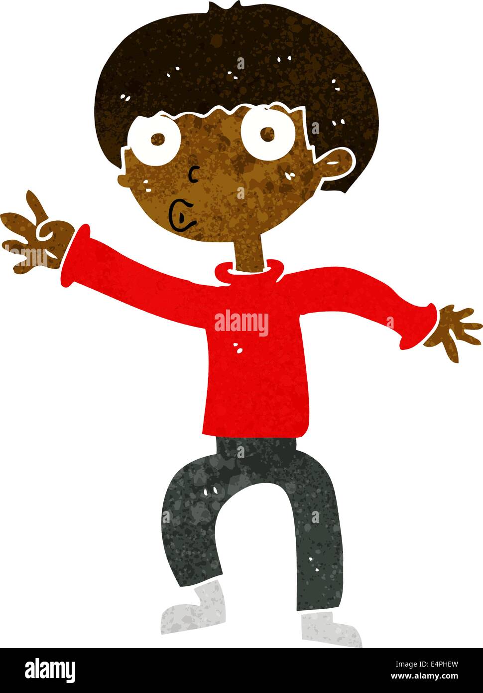 cartoon boy waving warning Stock Vector Image & Art - Alamy