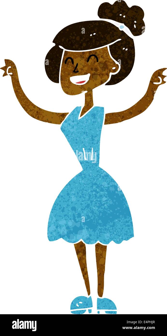Cartoon woman raised arms hi-res stock photography and images - Alamy