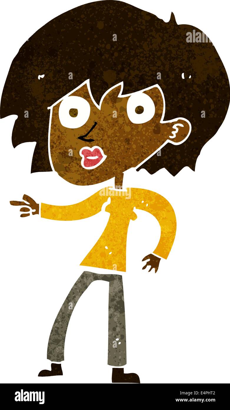 cartoon surprised woman pointing Stock Vector Image & Art - Alamy