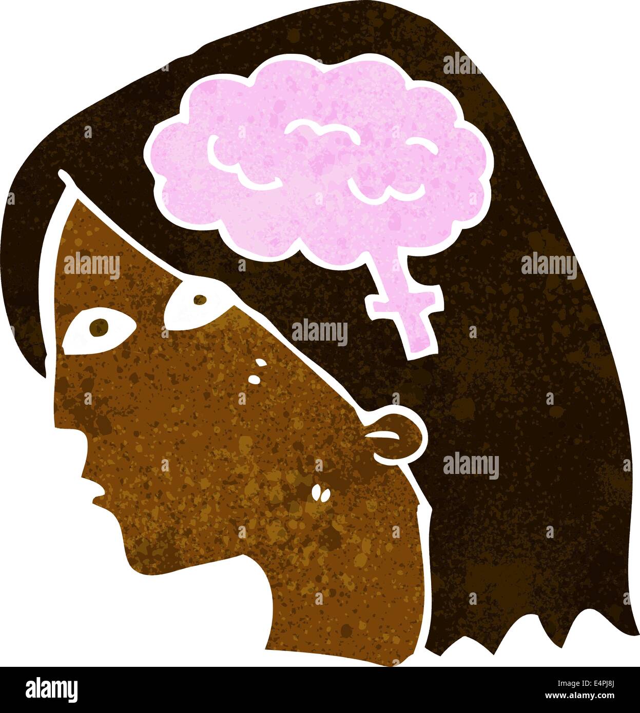 Happy female brain Stock Vector Images - Alamy