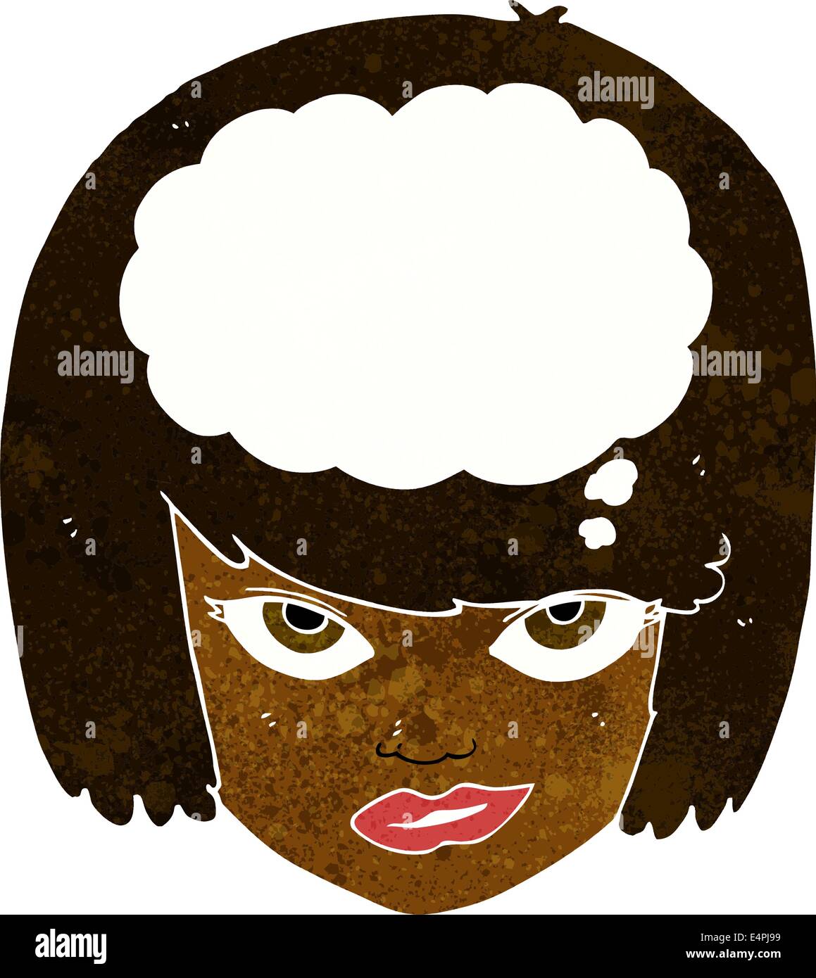 Cartoon happy woman thought Stock Vector Images - Alamy