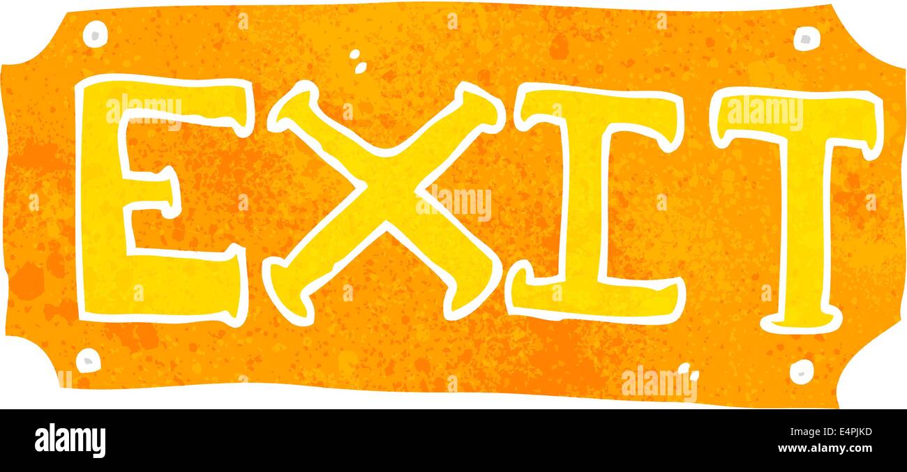 cartoon exit sign Stock Vector Image & Art - Alamy