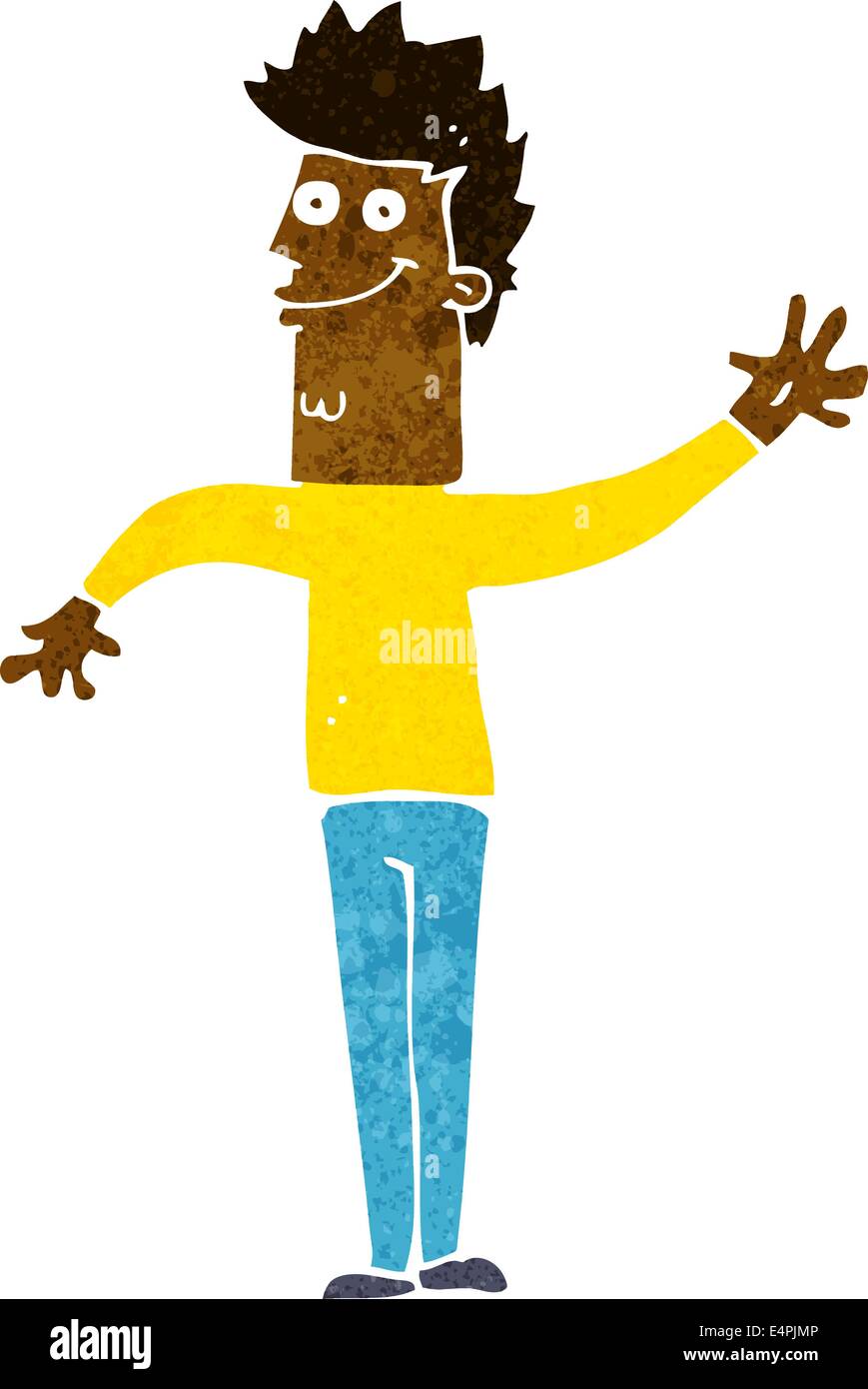 cartoon happy waving man Stock Vector Image & Art - Alamy