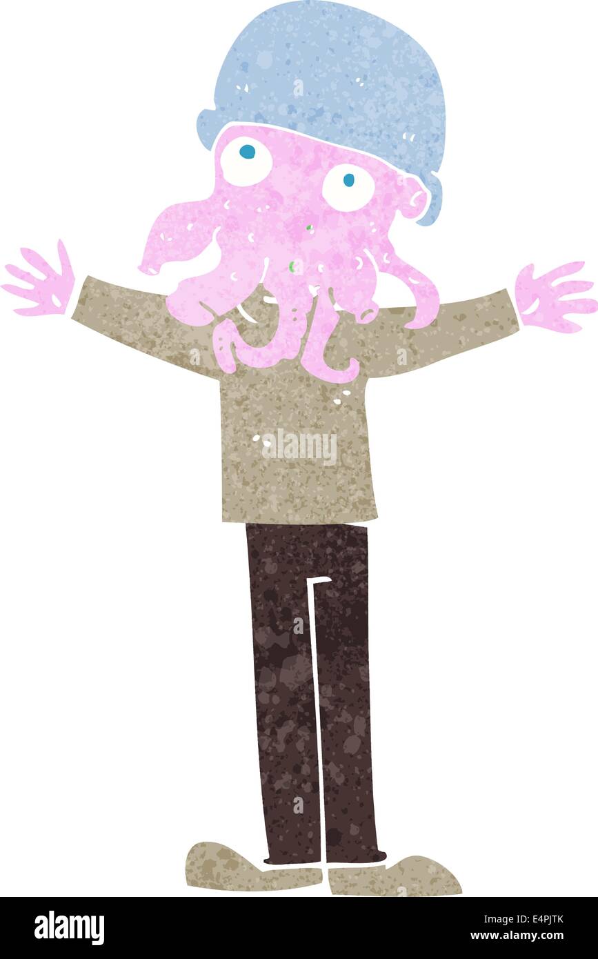 cartoon alien squid face man Stock Vector Image & Art - Alamy