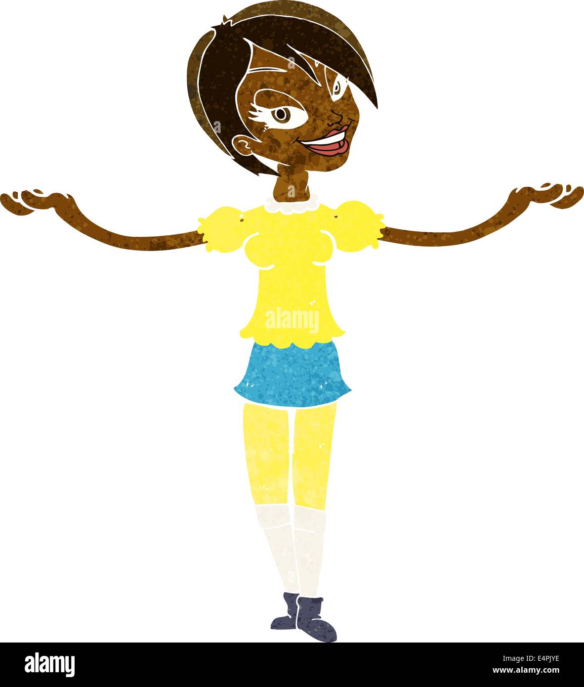 cartoon woman making open arm gesture Stock Vector Image & Art - Alamy