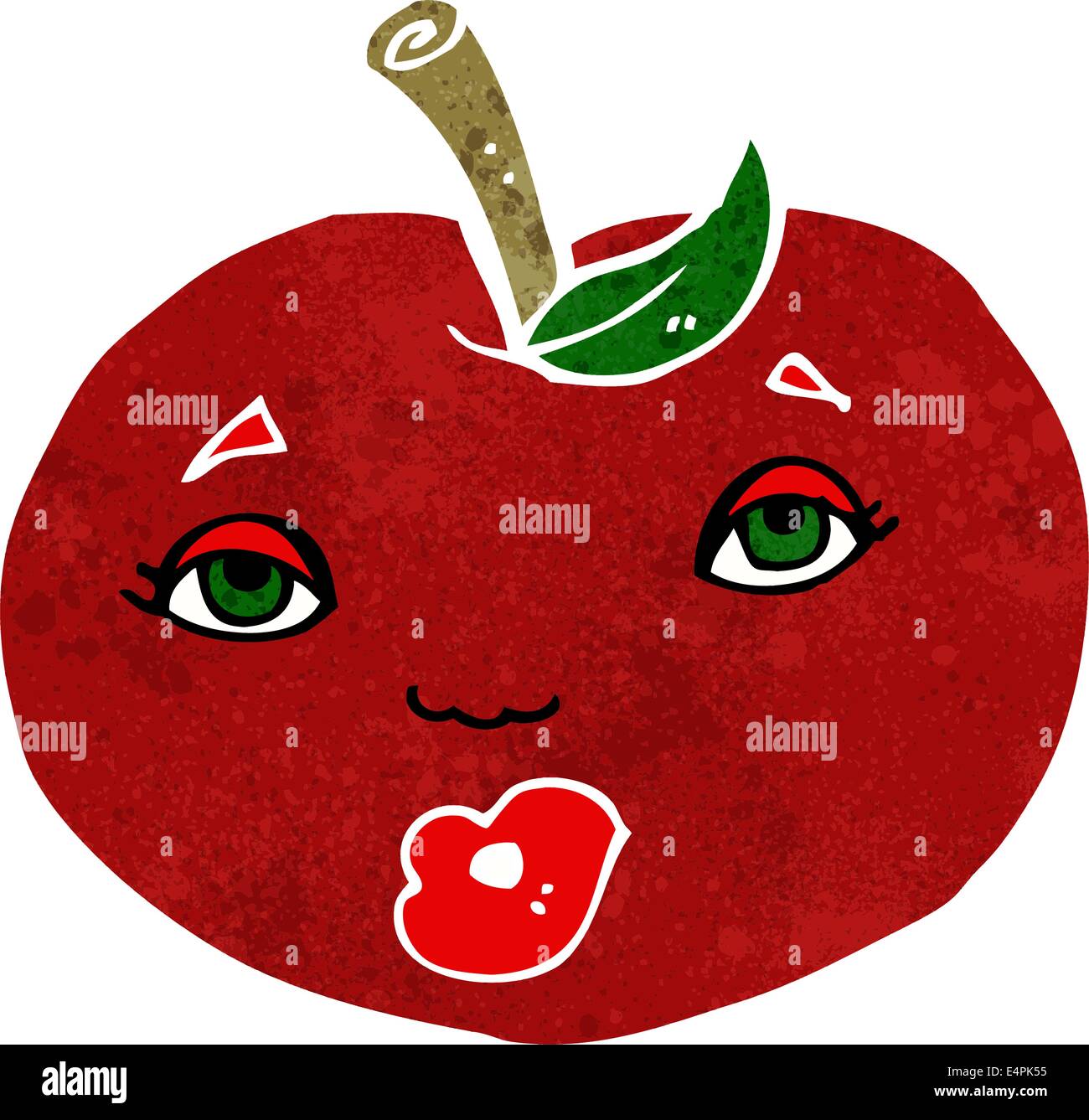 cartoon apple with face Stock Vector Image & Art - Alamy
