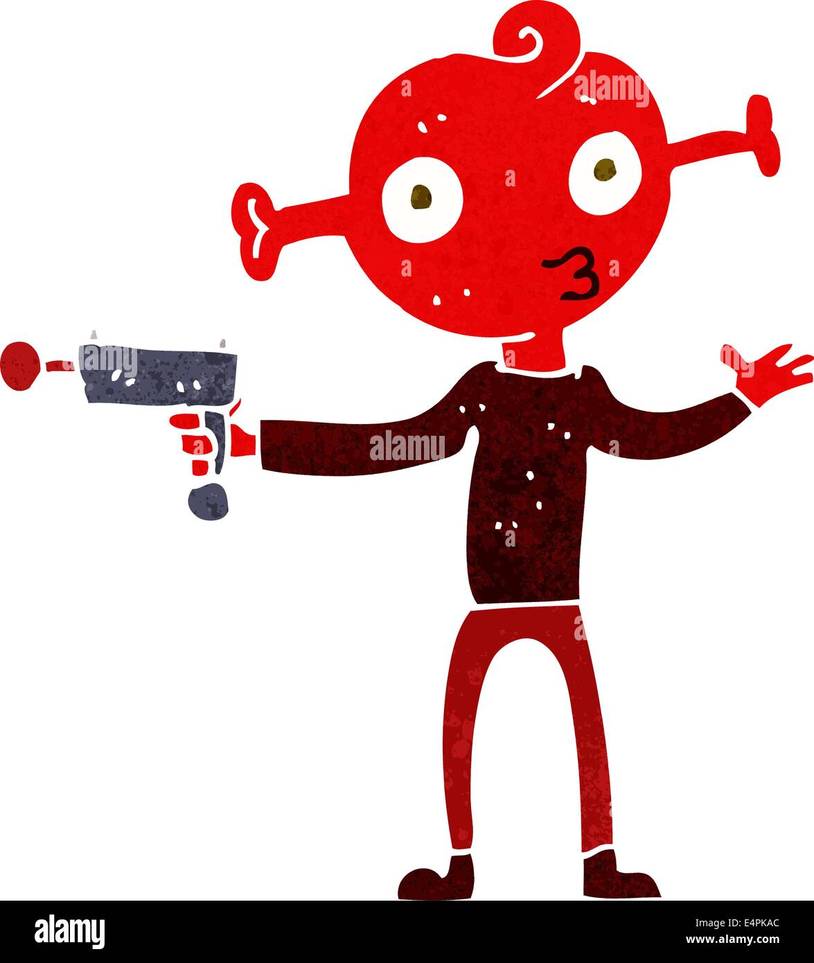 cartoon alien with ray gun Stock Vector Image & Art - Alamy