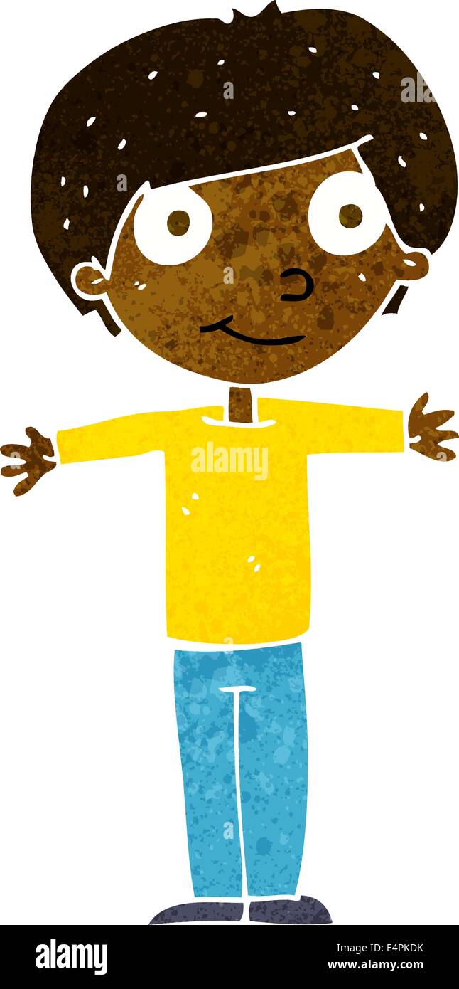 cartoon happy boy with open arms Stock Vector Image & Art - Alamy