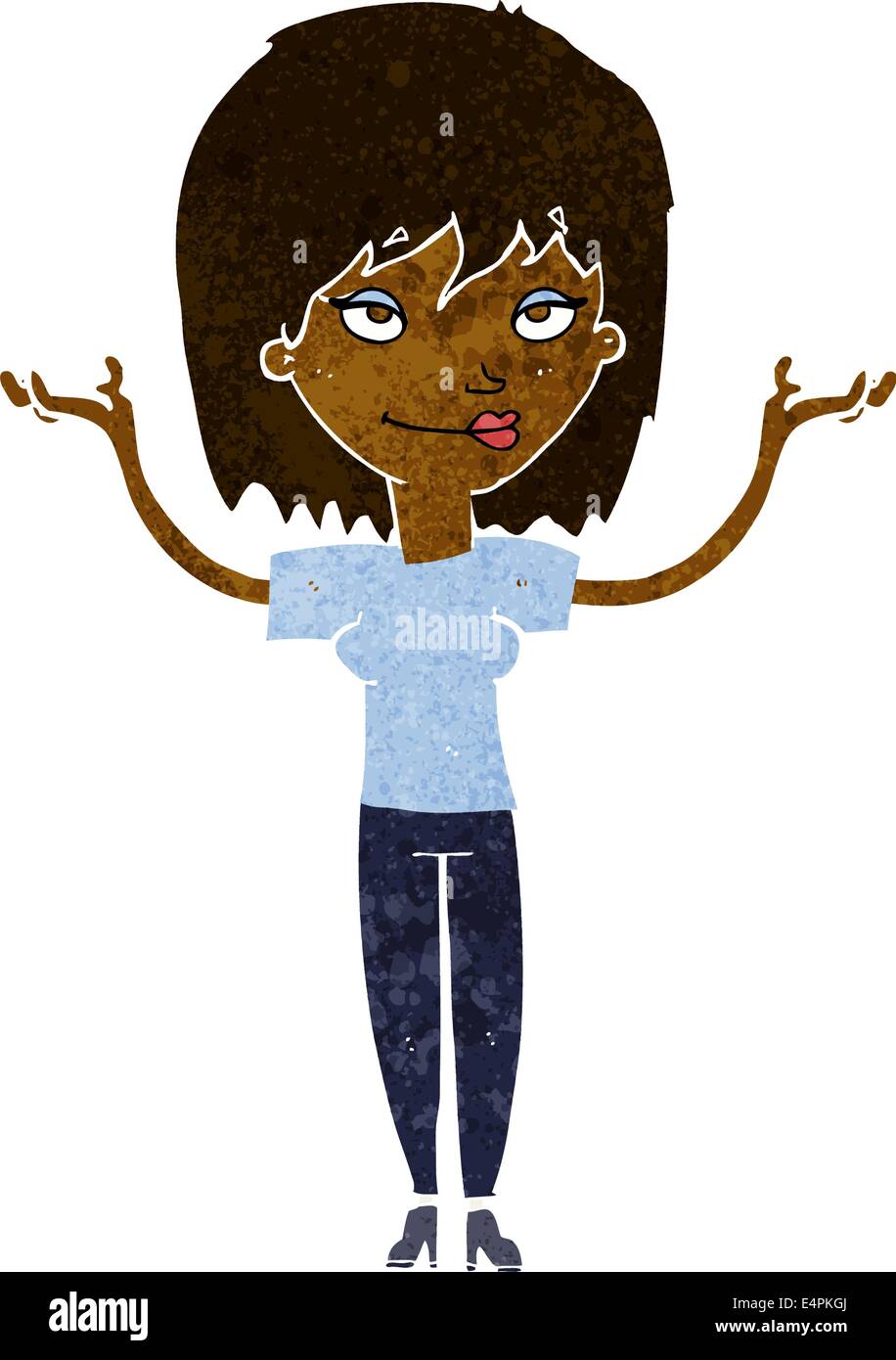 cartoon woman shrugging Stock Vector Image & Art - Alamy