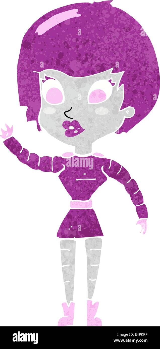 cartoon robot woman waving Stock Vector Image & Art - Alamy