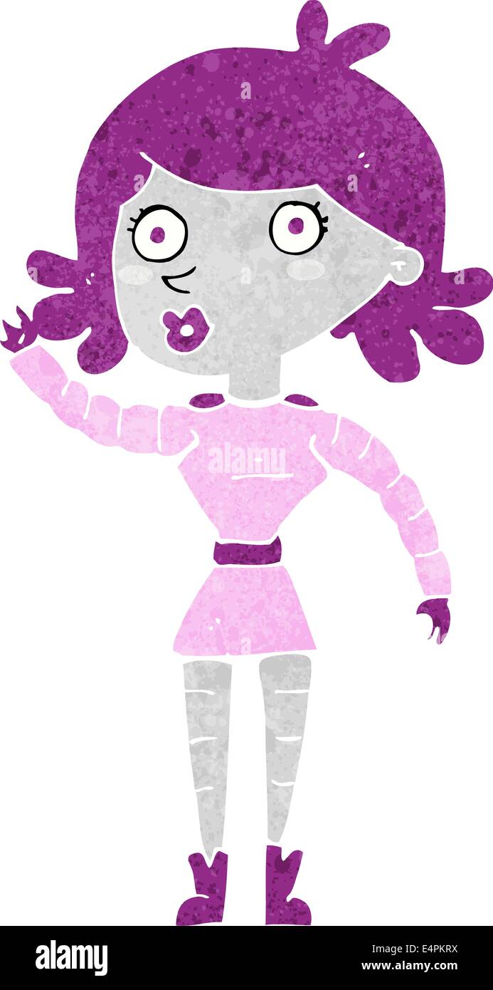 cartoon robot woman waving Stock Vector Image & Art - Alamy