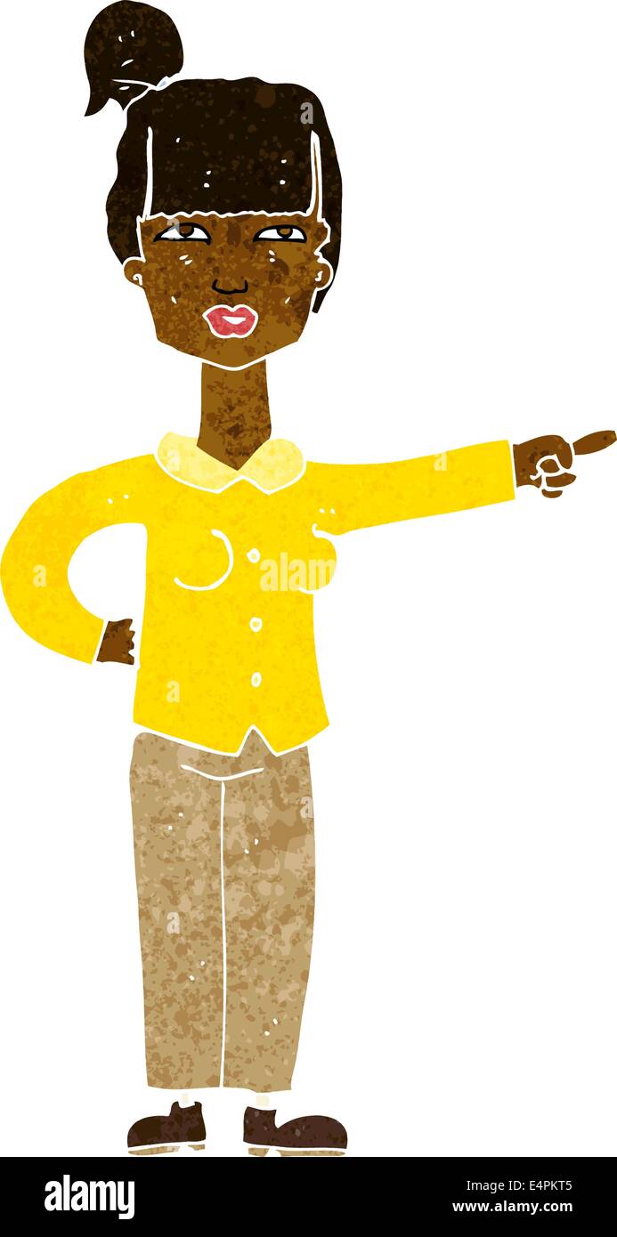 Retro Woman Pointing Clip Art High Resolution Stock Photography and ...