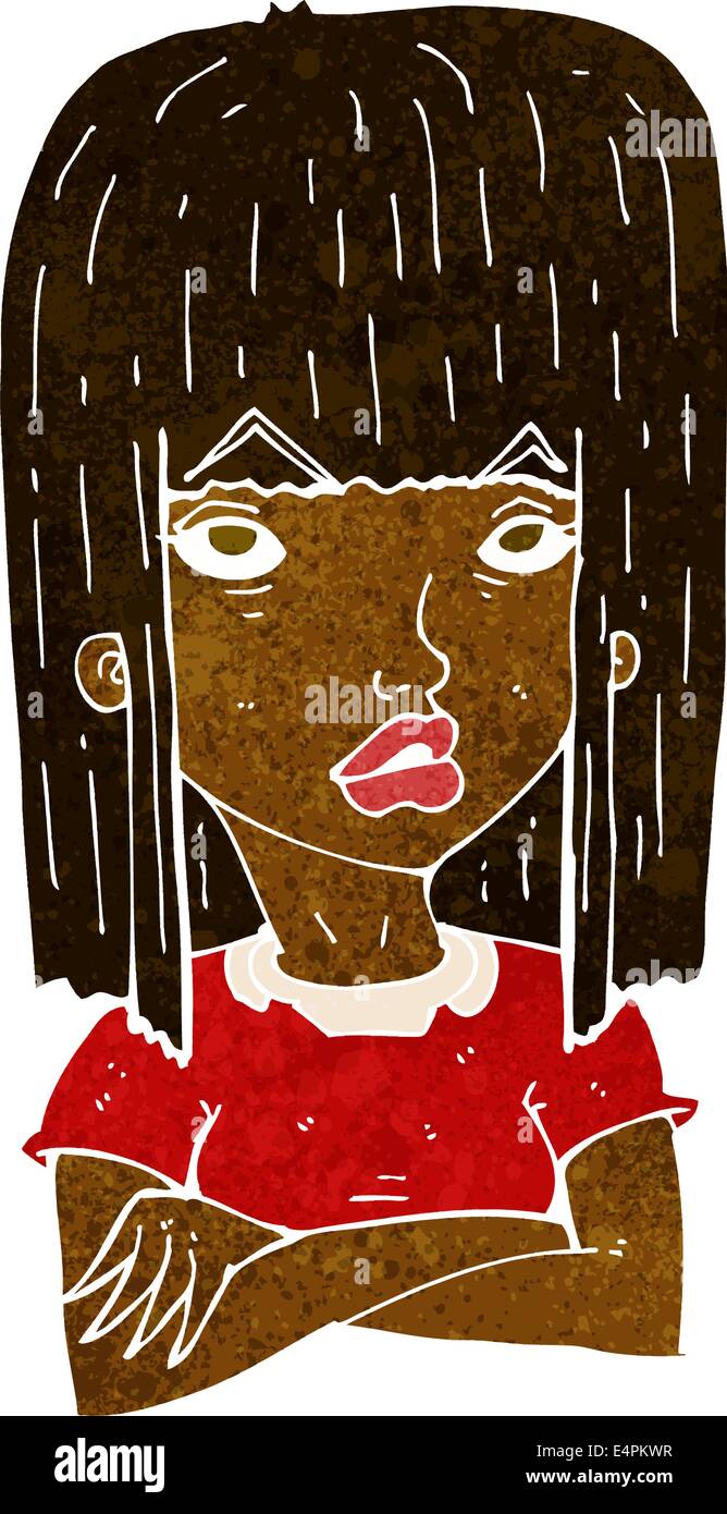 cartoon girl with folded arms Stock Vector Image & Art - Alamy